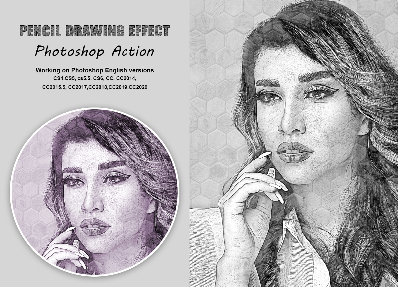 Pencil Drawing Effect PS Action, an Action Add-On by Studio Retouch