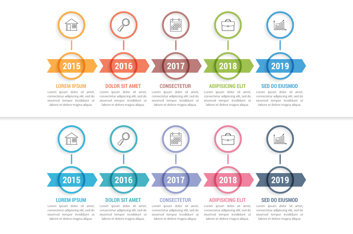 Timeline Infographics, a Graphic by PixMarket | Creative Market