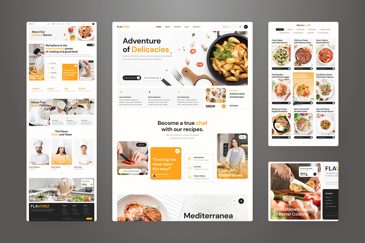 Flavoriz - Food Recipes Website, an UI Kit Template by peterdraw ...