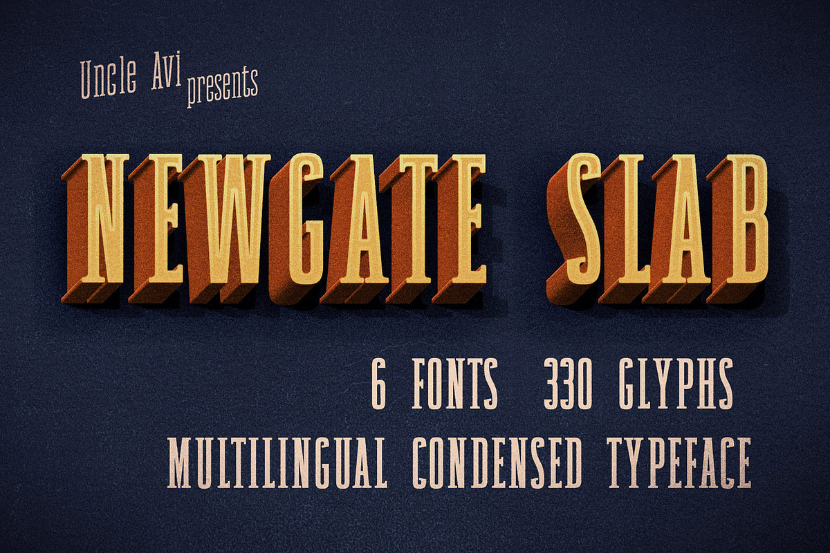 Newgate Slab - Retro Font, a Slab Serif Font by Uncle Avi's Supply