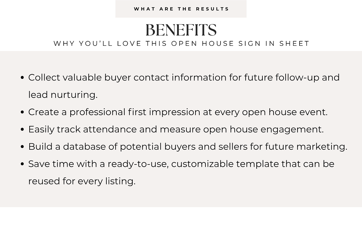 Open House Sign In Sheet Template, a Flyer Template by BrandhavenStudio