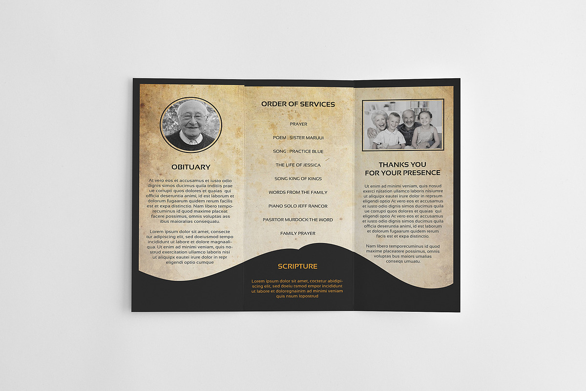 Trifold Funeral Brochure-V542, a Brochure Template by Template Shop