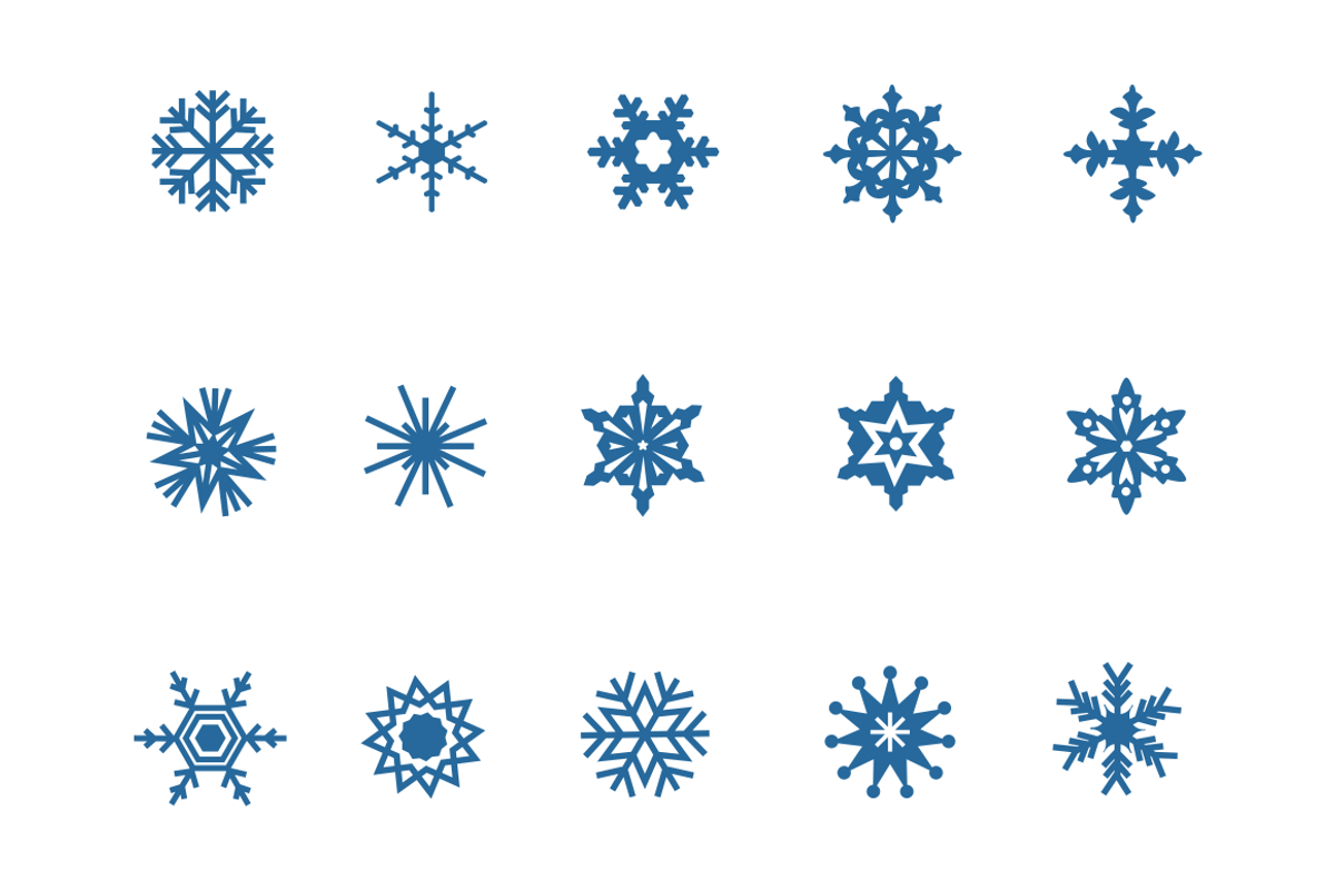 15 Snowflake Icons, an Icon by Creative VIP