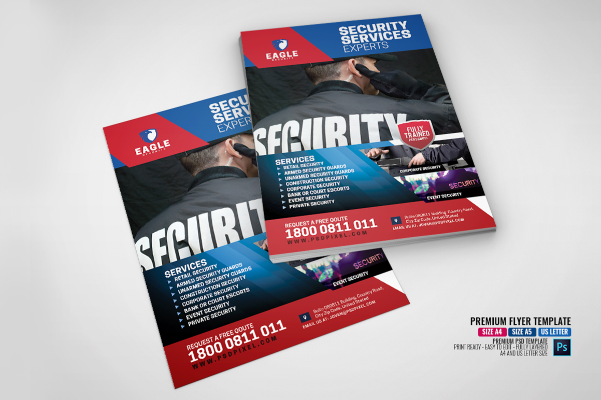 Private Security Promotional Flyer, a Flyer Template by PSDPixel