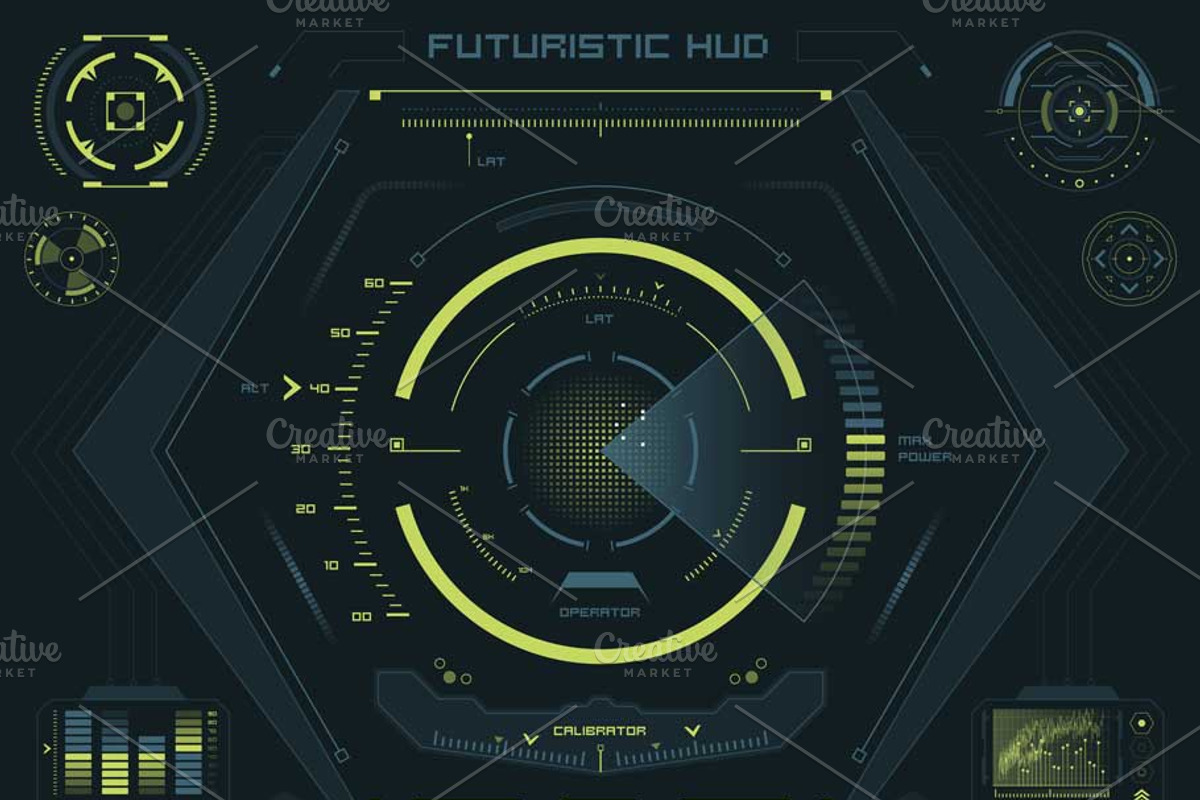 Futuristic touch screen UI, a Technology Illustration by BeOGraphic