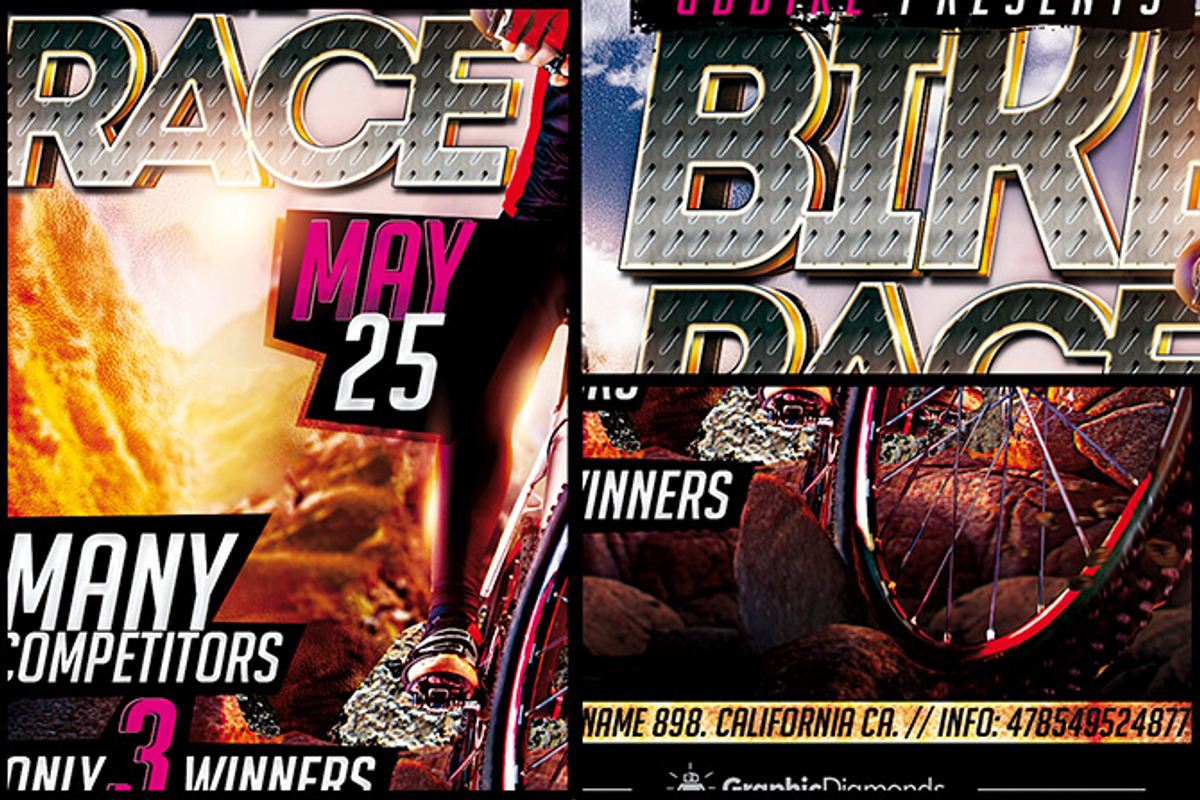 Bike Race PSD Flyer, a Flyer Template by GraphicDiamonds