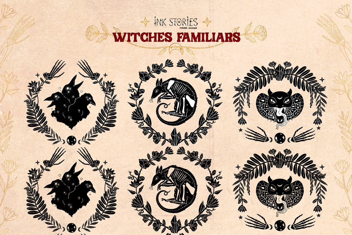 Witches Familiars, an Animal Illustration by Ink Stories