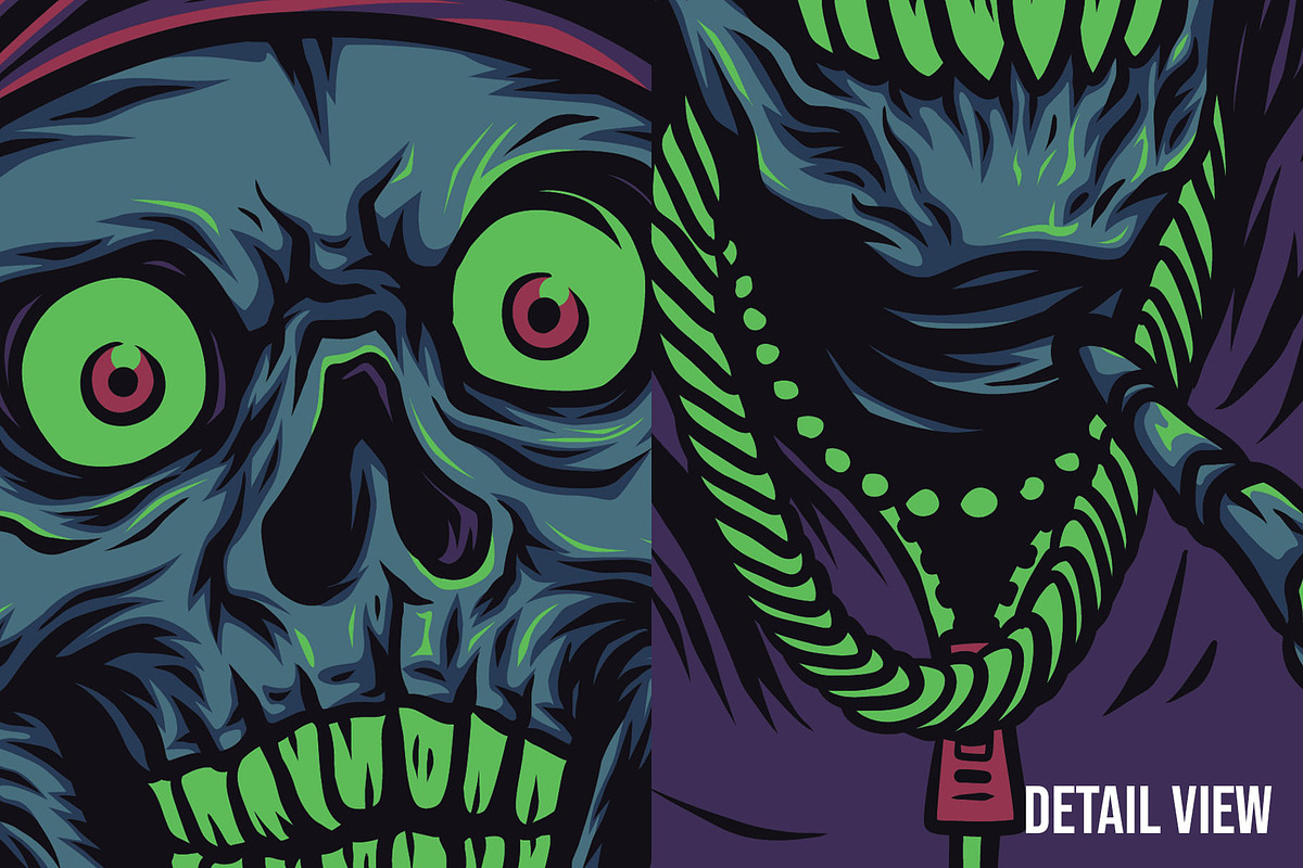 Skull Rapper Illustration, an Illustration by badsyxn