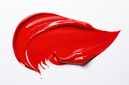 Pastel red beauty swatches, skincare and makeup cosmetic product, a ...