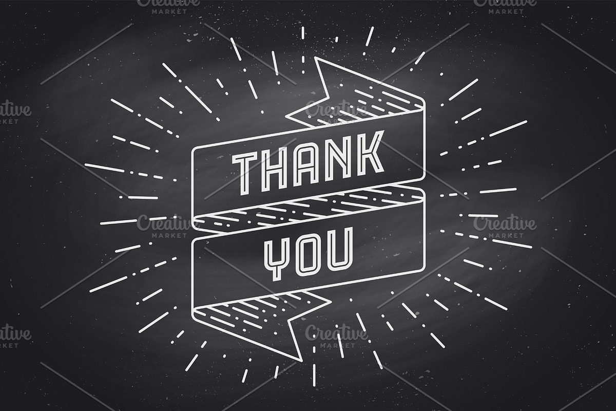 Ribbon banner with text Thank You, a Decorative Illustration by Foxys ...