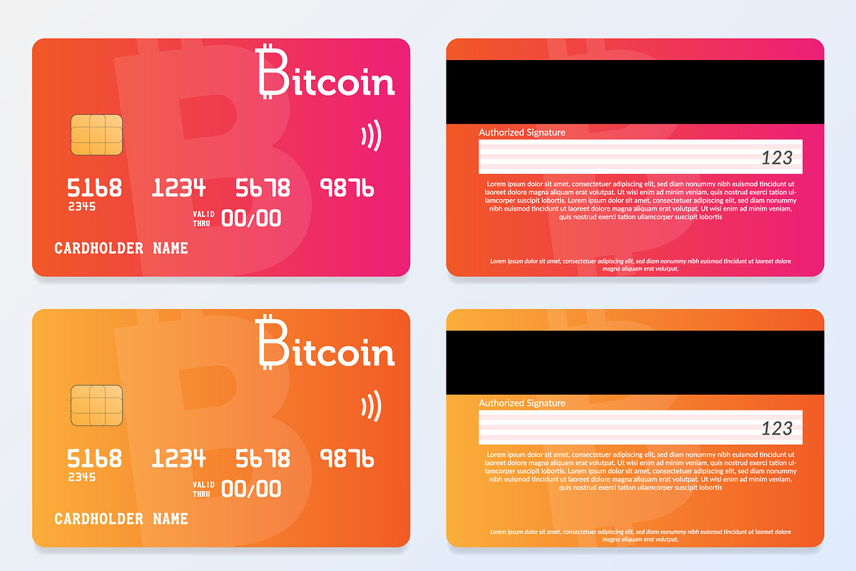 Credit Card Design, Bitcoin Pay, a Card Template by OlehLila