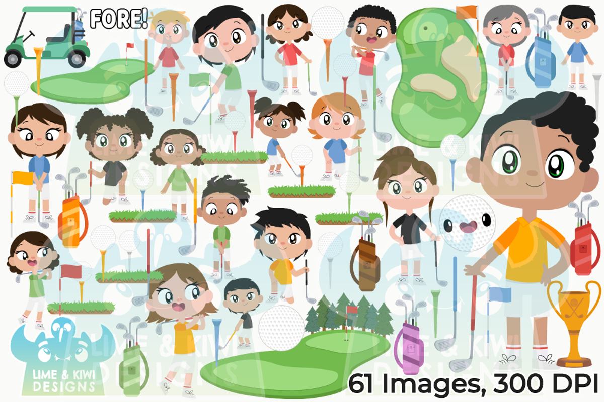 Golf Clipart, a Sport Illustration by Lime & Kiwi Designs