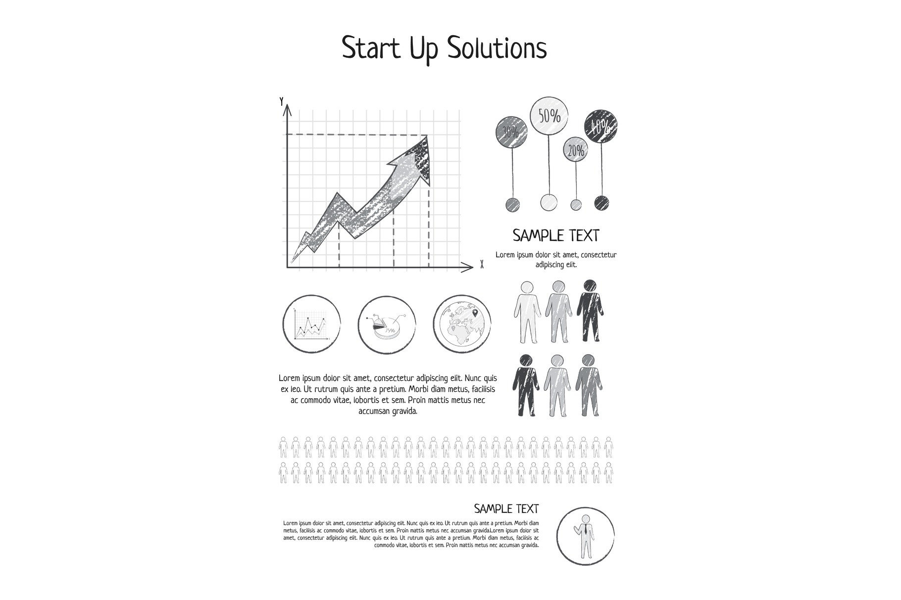 Startup Solutions Poster Vector Illustration, a Finance Illustration by ...