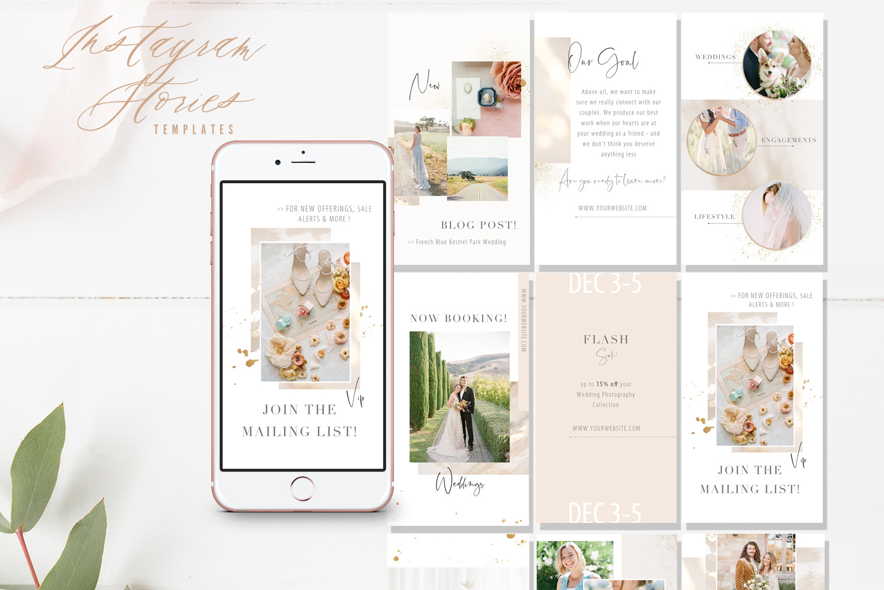 Gold Foil Instagram Stories Pack, a Social Media Template by By ...