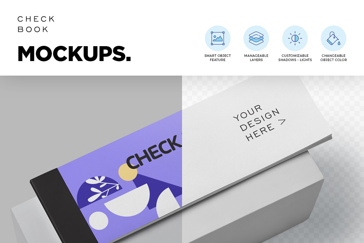 Cheque Book Mockups, a Books & Magazine Mockup by DesignNeutrons
