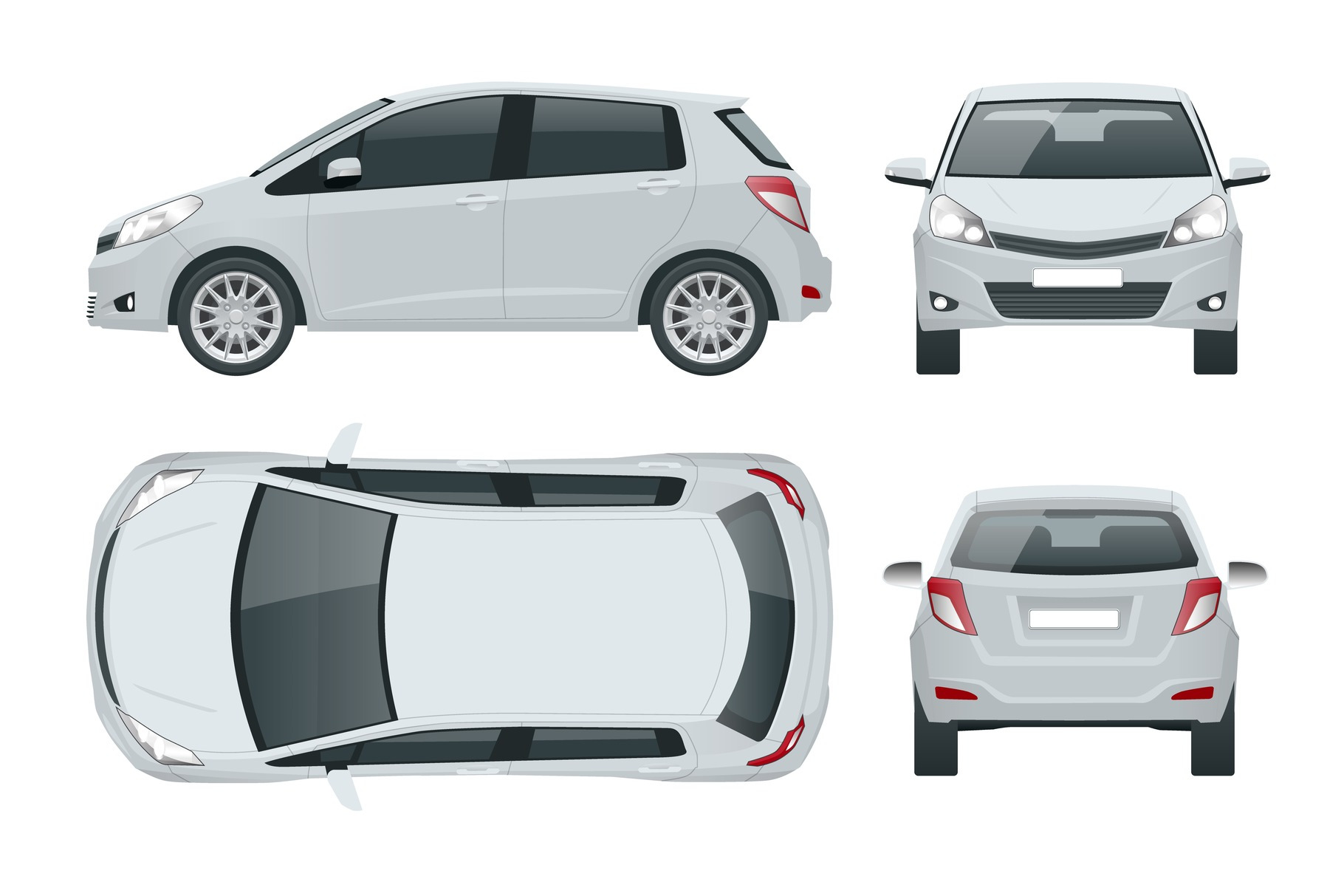 Subcompact hatchback car. Compact | Work Illustrations ~ Creative Market