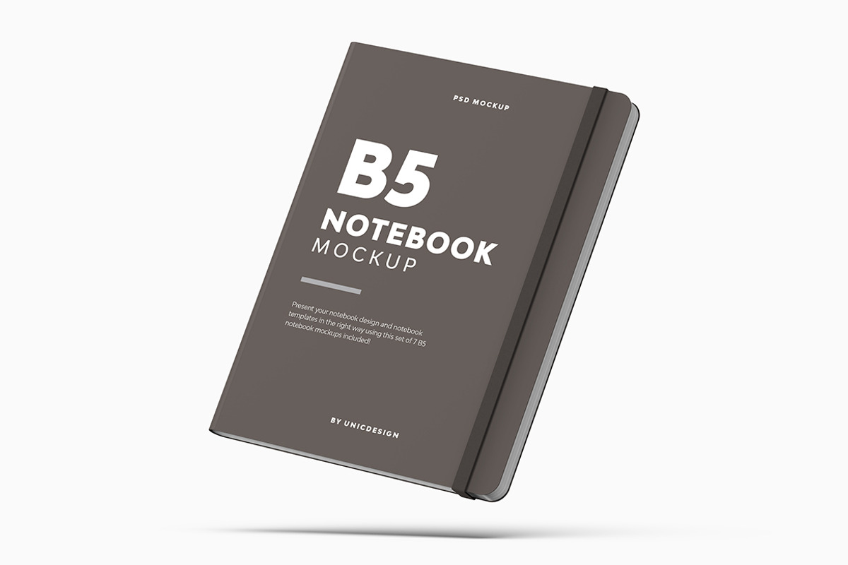 B5 Notebook Mockup, a Books & Magazine Mockup by UnicDesign