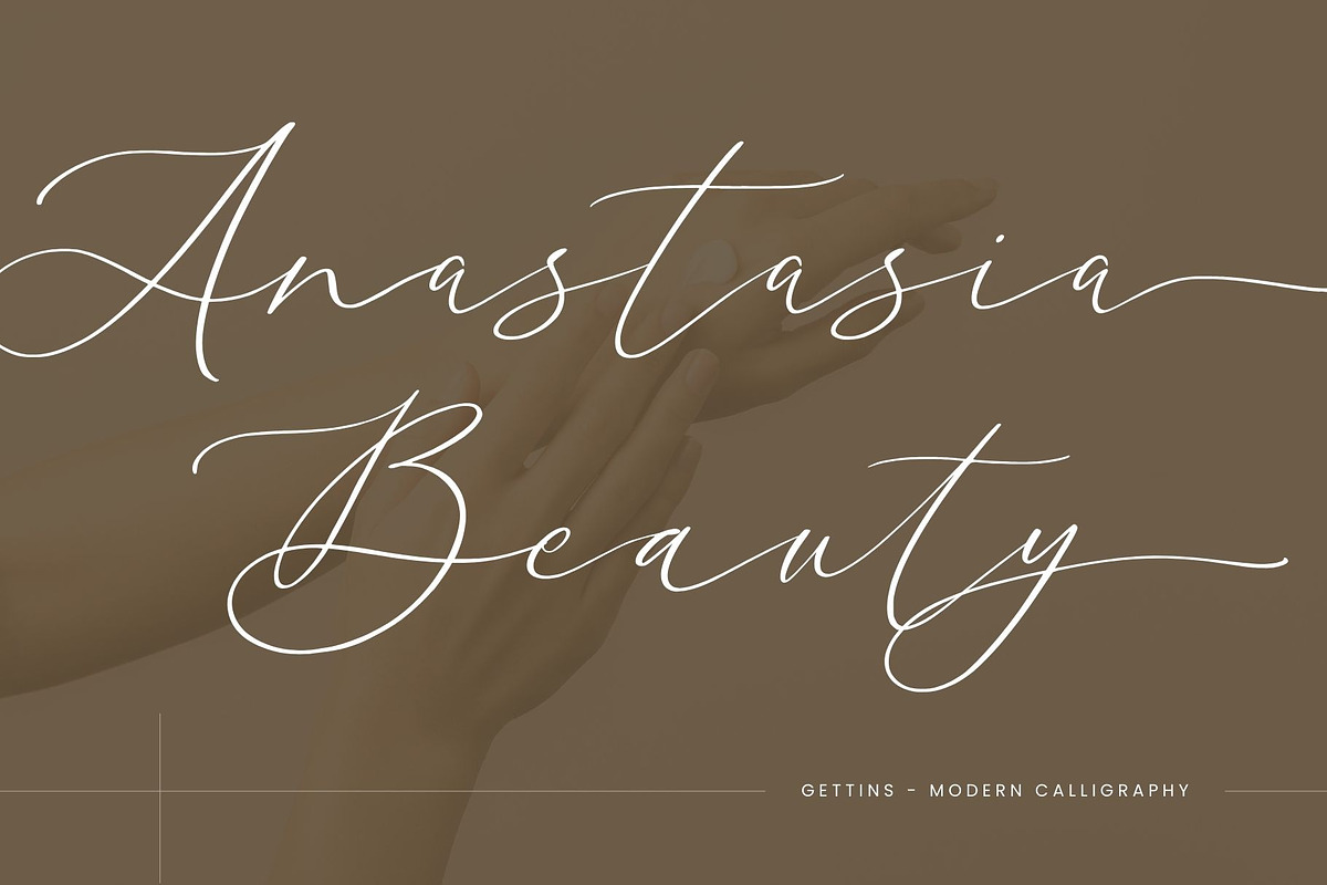 Gettins - Modern Calligraphy Script, a Script Font by Nirmana Visual