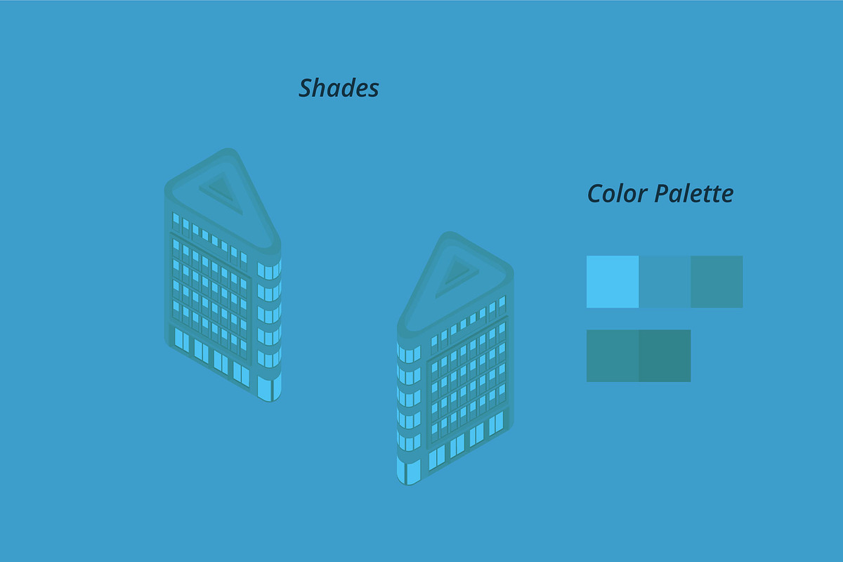 Isometric Triangular Prism Building, an Illustration by taseskablagica