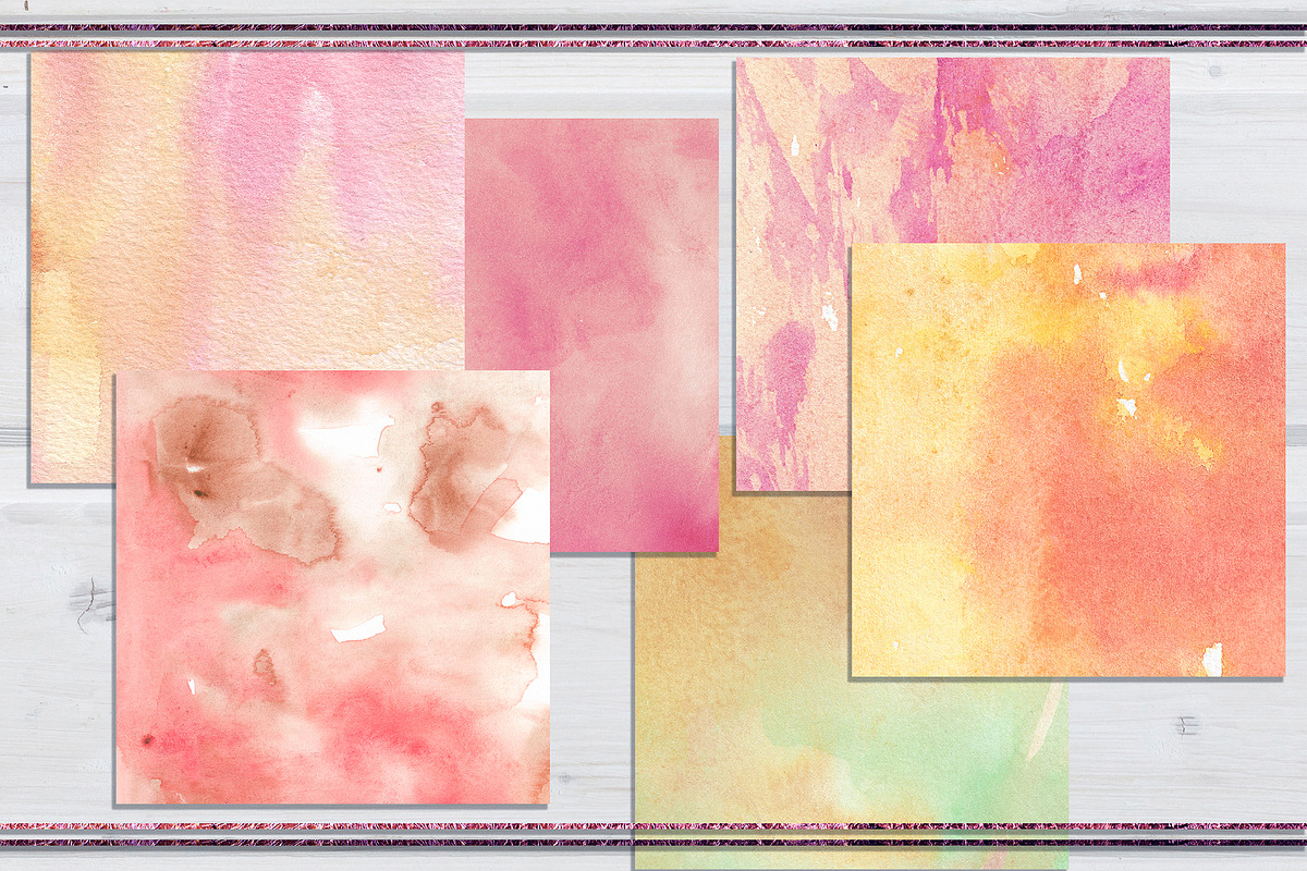 Pink and Peach Watercolor Backgrounds