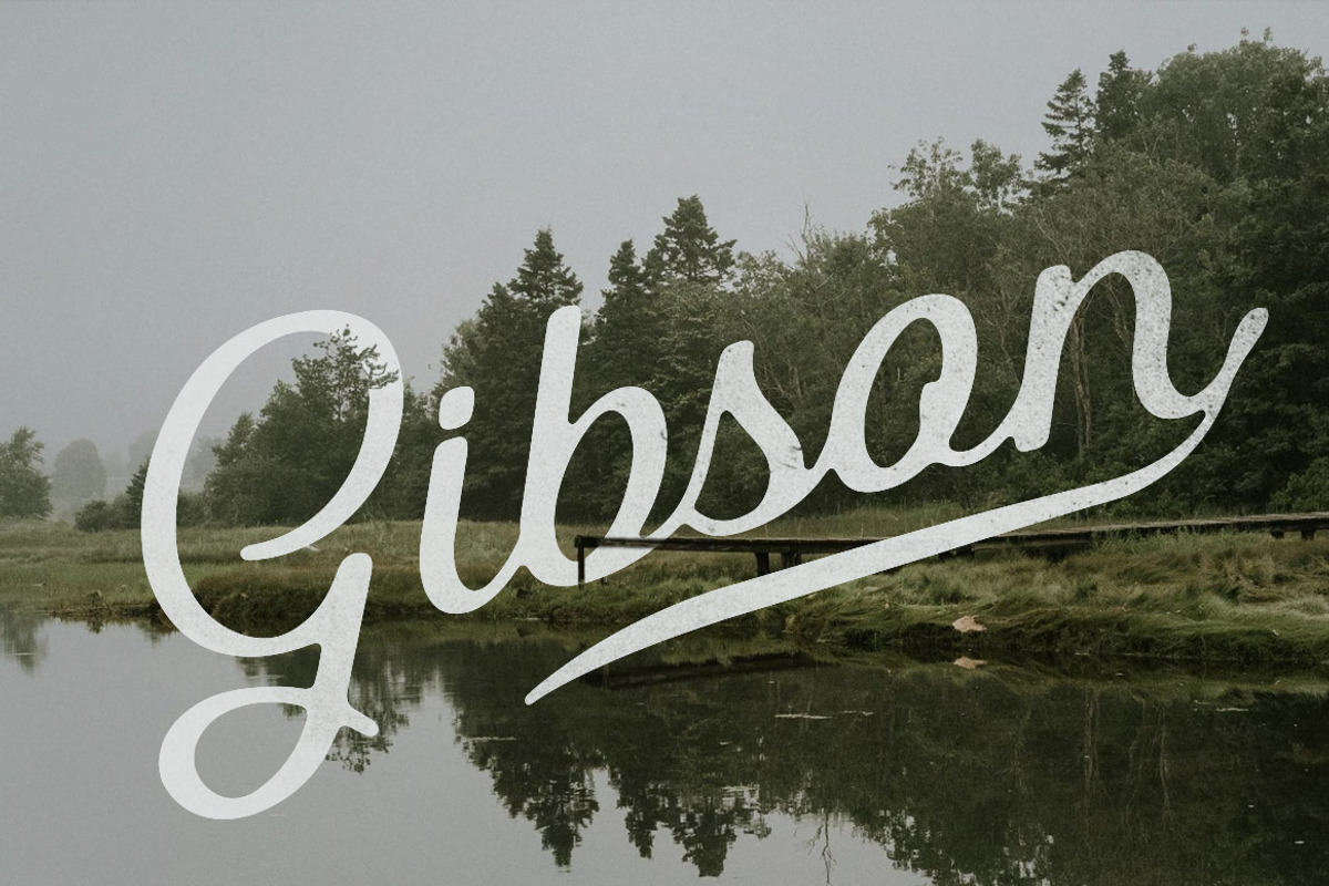 Gibson Script + Extras, a Script Font by Hustle Supply Co.