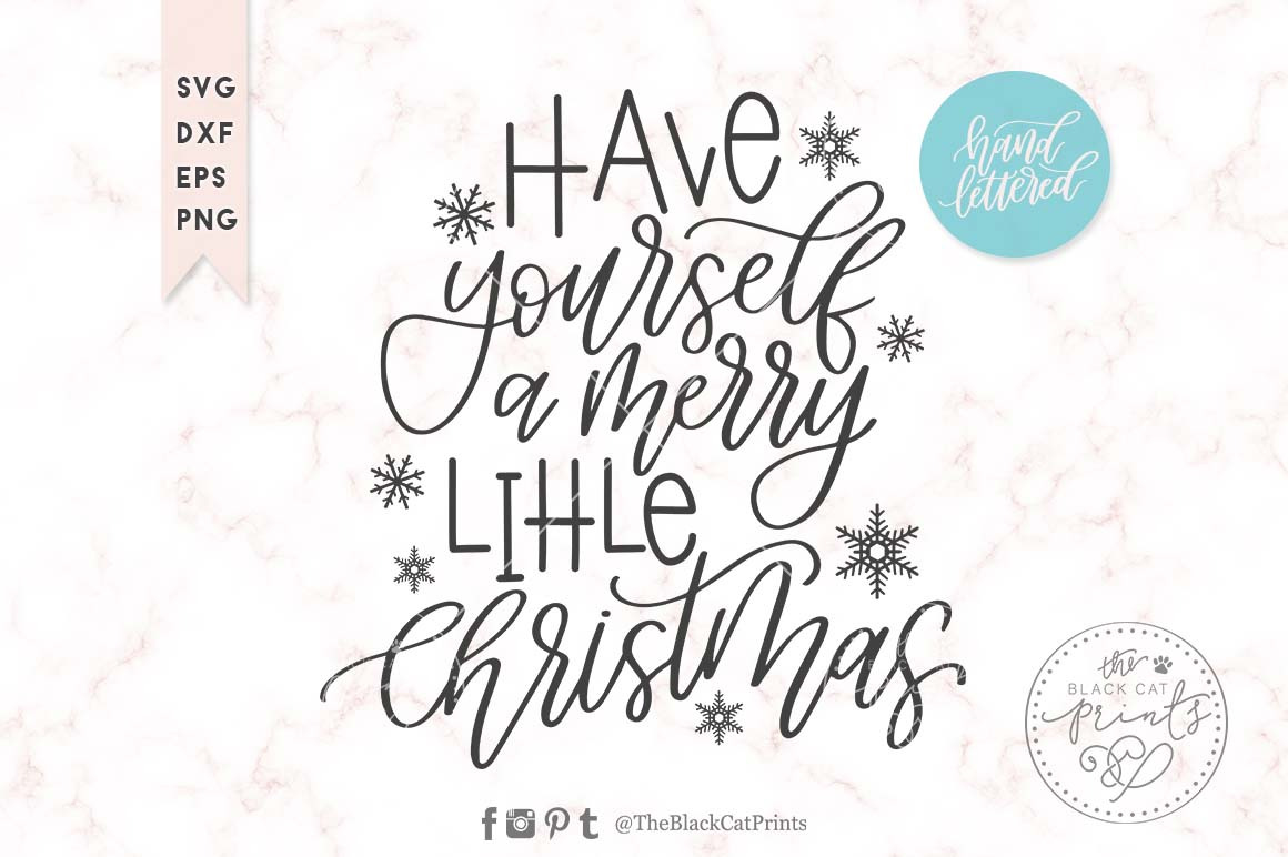 Merry little Christmas SVG DXF EPS, an Illustration by TheBlackCatPrints