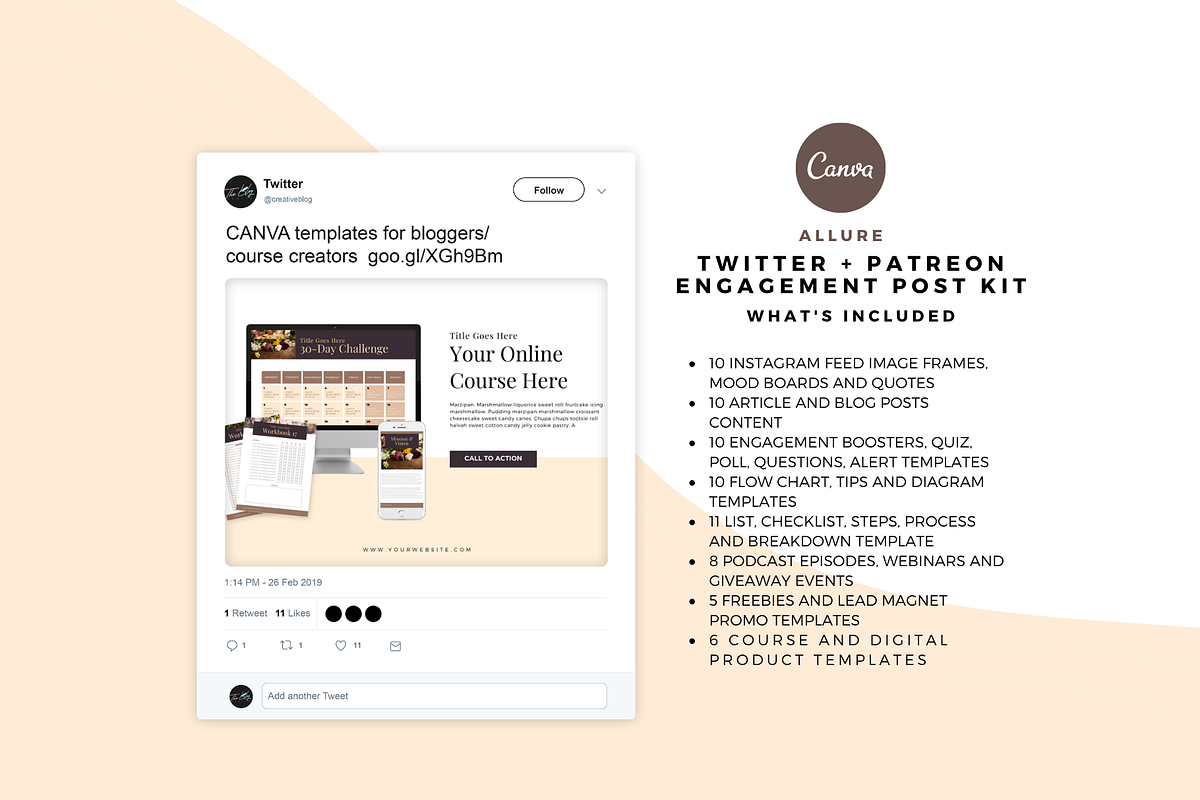 Twitter Post Templates Canva, Allure