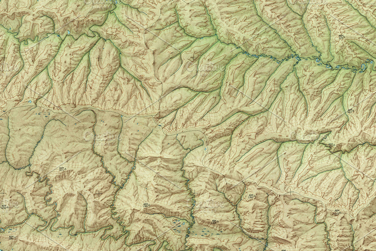 Vintage Topographic Relief Maps, a Texture Graphic by Blue Line Design