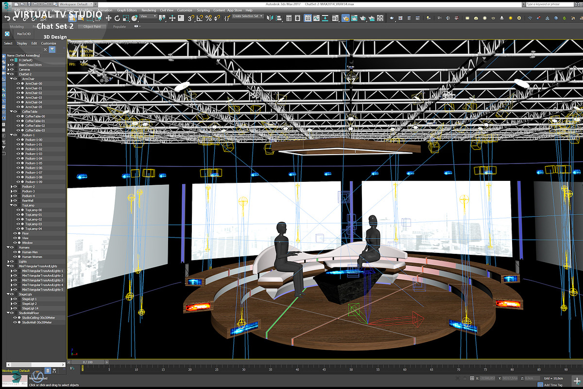 Virtual TV Studio Chat Set 2