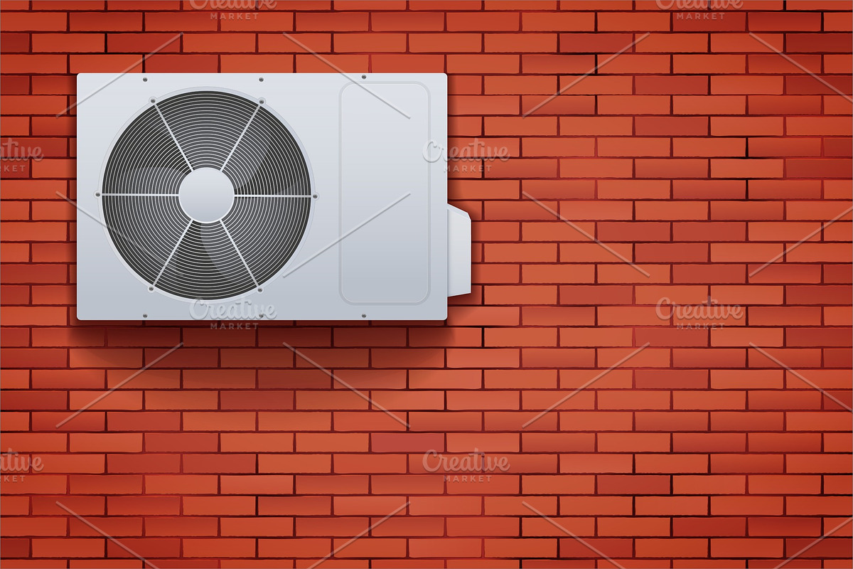 Split air conditioner house system box, a Technology Illustration by ...
