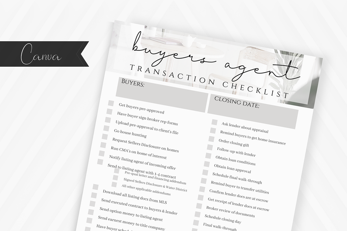 Buyers Agent Transaction Checklist