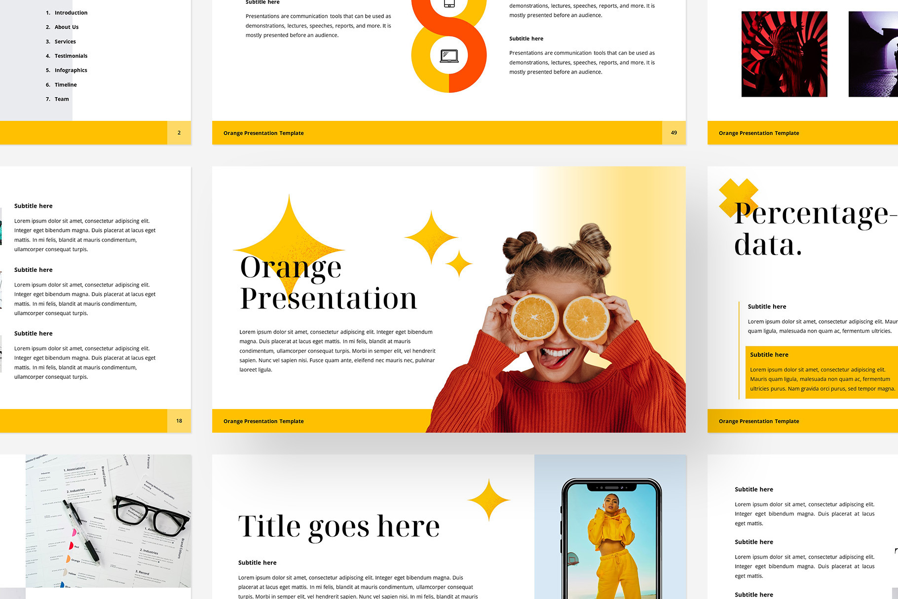 Orange PowerPoint Template | Creative Market