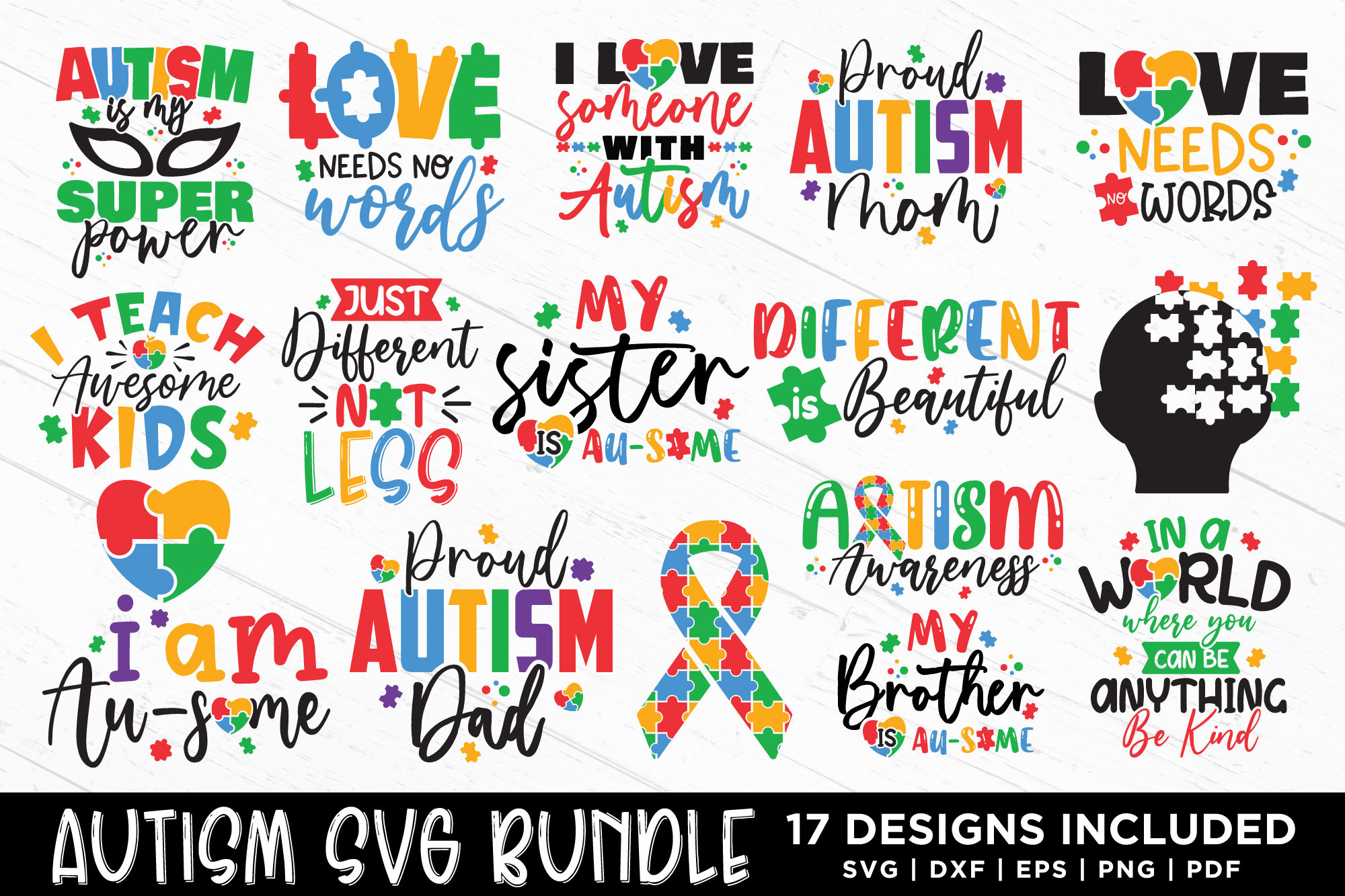 Autism SVG Bundle | Creative Market