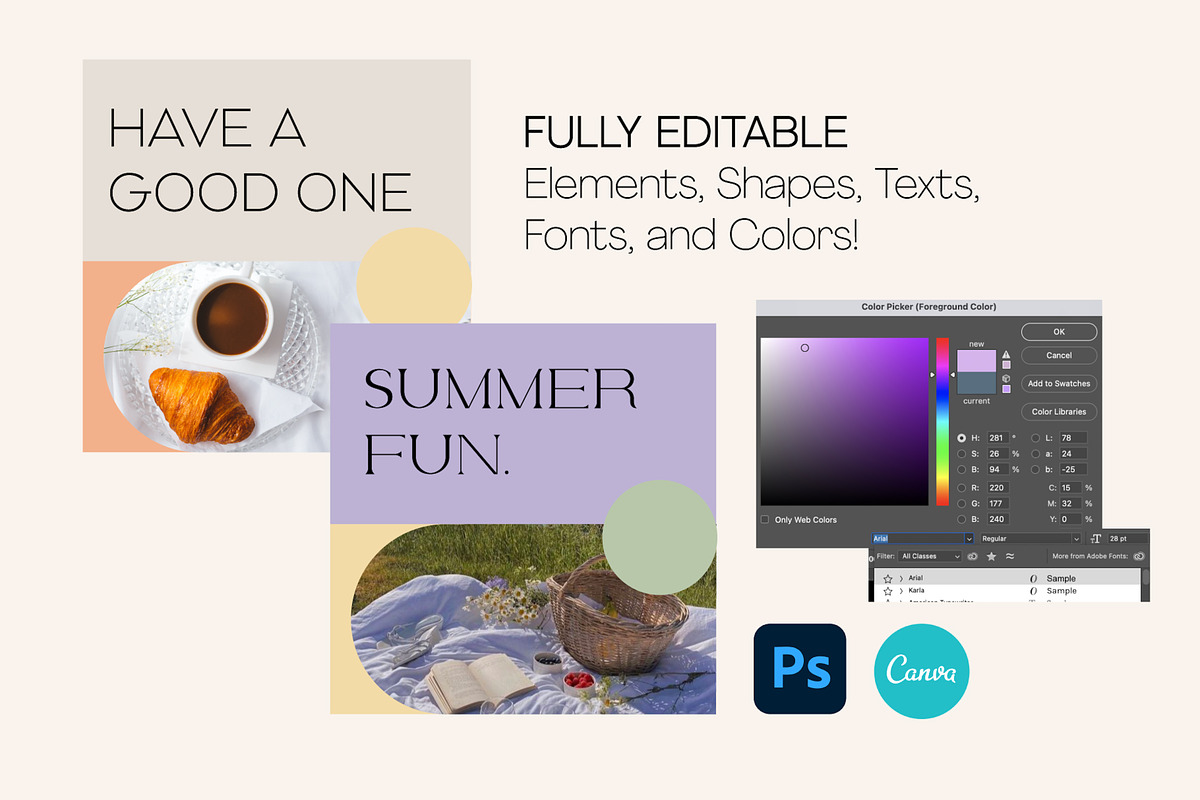 Color Instagram Templates | Canva PS