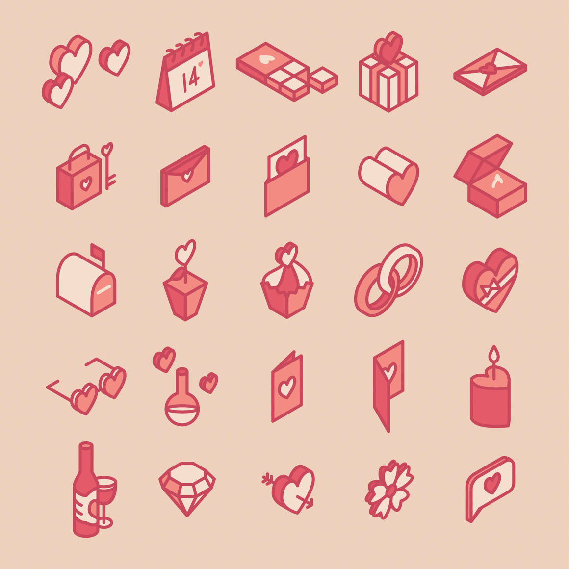 Illustration of valentine's icons, an Illustration by rawpixel