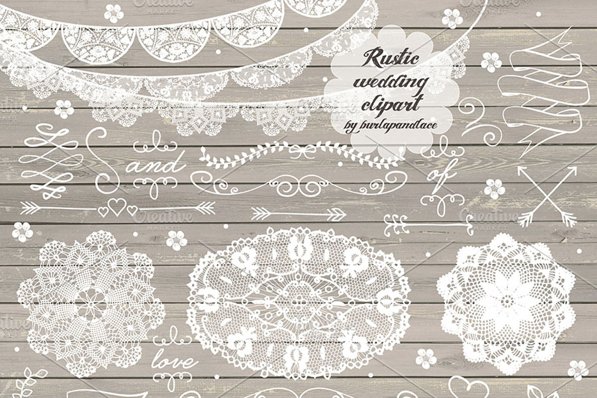 Rustic/chalk clipart, an Illustration by burlapandlace