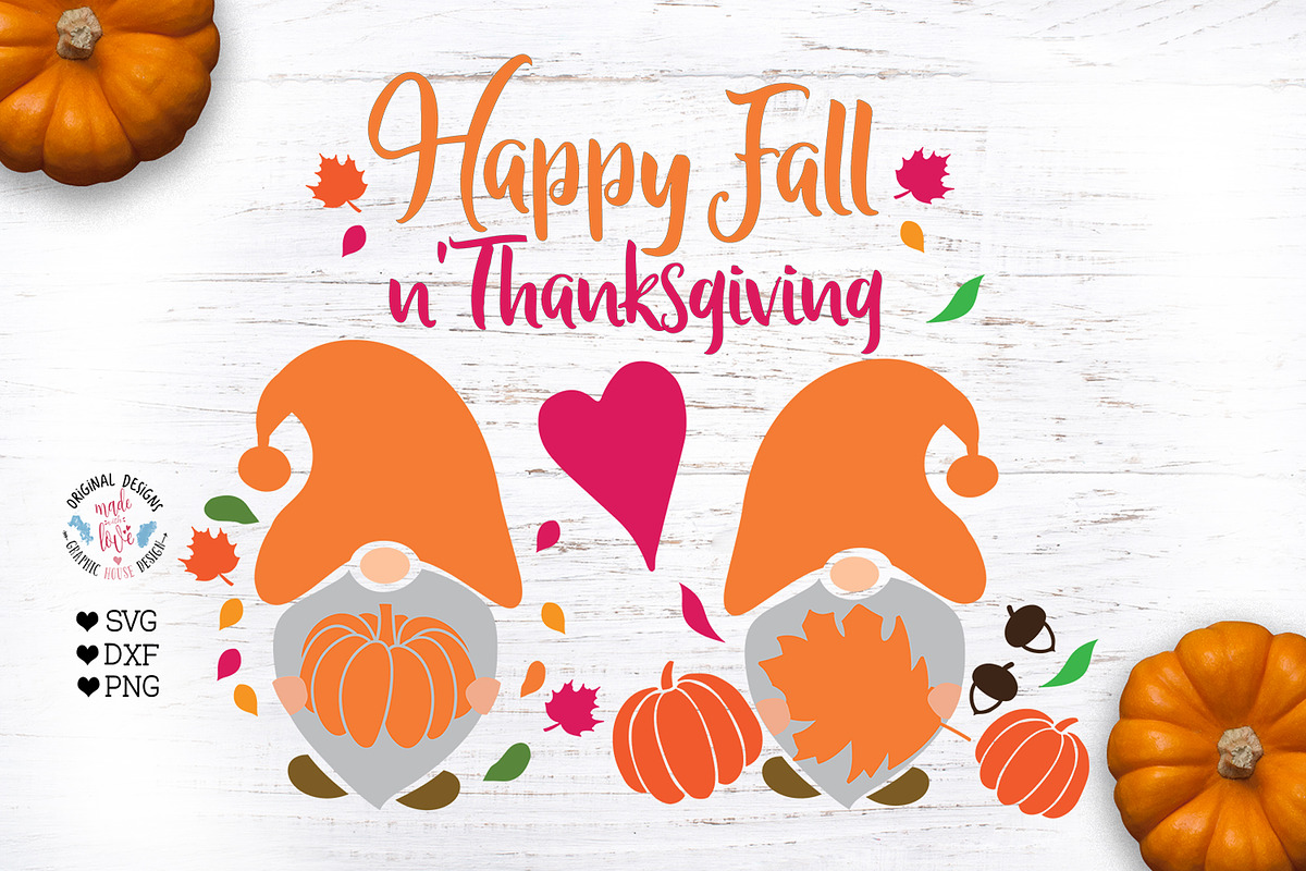 Happy Fall n Thanksgiving Gnome, a Decorative Illustration by Graphic ...