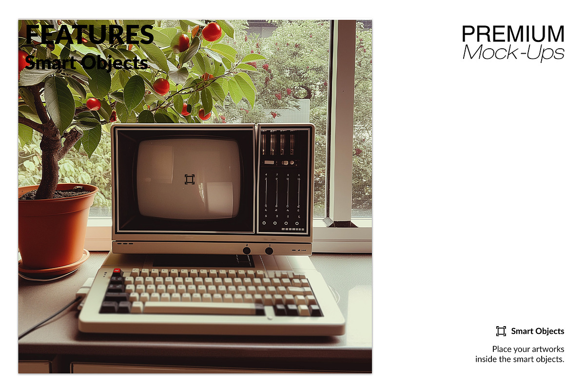 Vintage Computer Mockup, a Mac Mockup by mock-ups