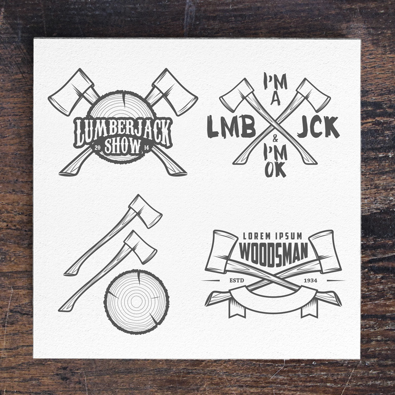 Lumberjack labels and badges (set 1), an Illustration by 1baranov