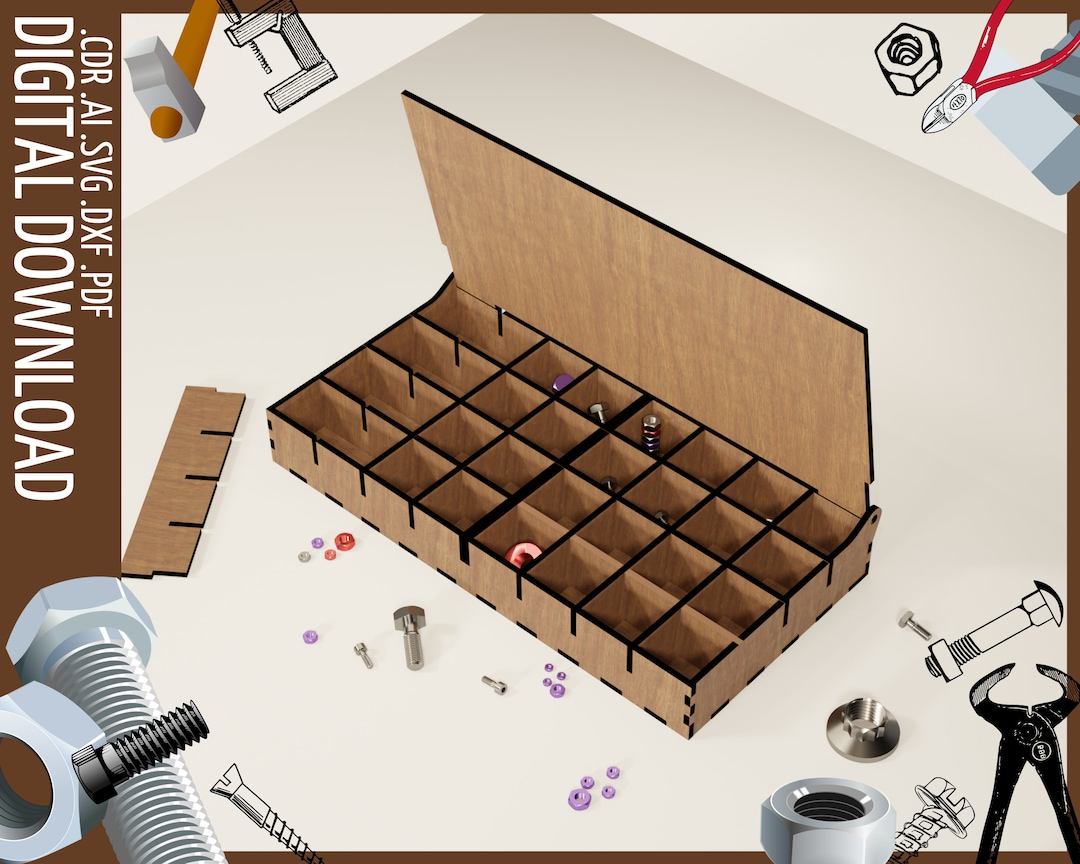 Modular organizer box Laser cut file, an Object Graphic by LazerCutPro shop
