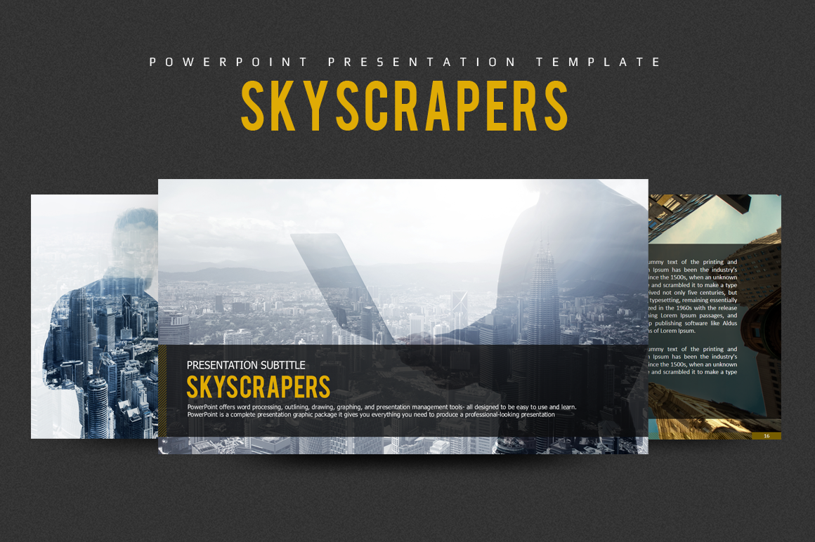 Skyscrapers PPT Template, a Presentation Template by GoodPello