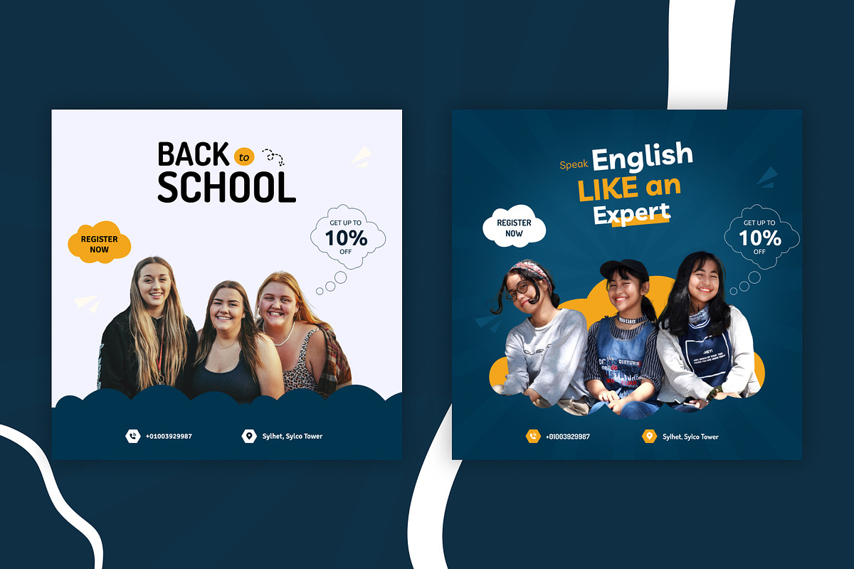 Creative School Social Figma Templates