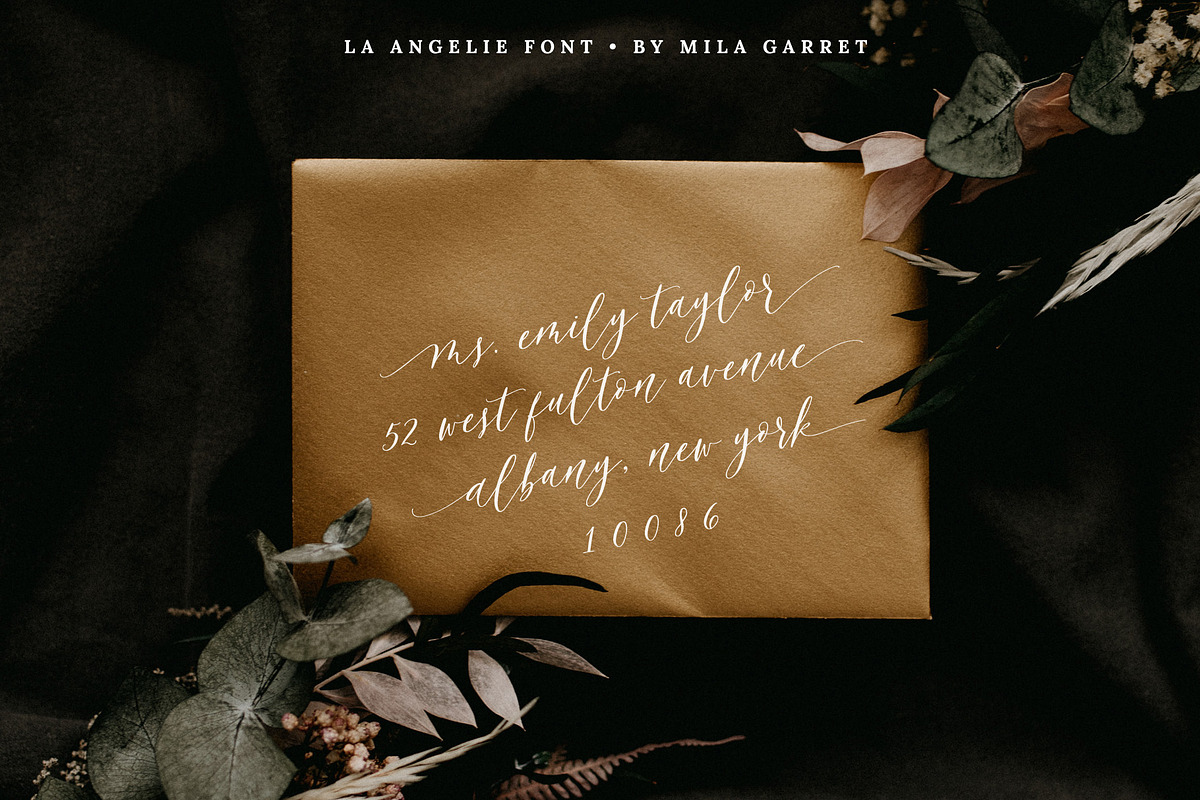 La Angelie Wedding Calligraphy Font, a Script Font by Mila Garret