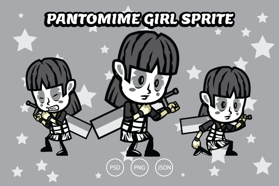 Pantomime Girl Game Asset Sprites, an Education Illustration by ...