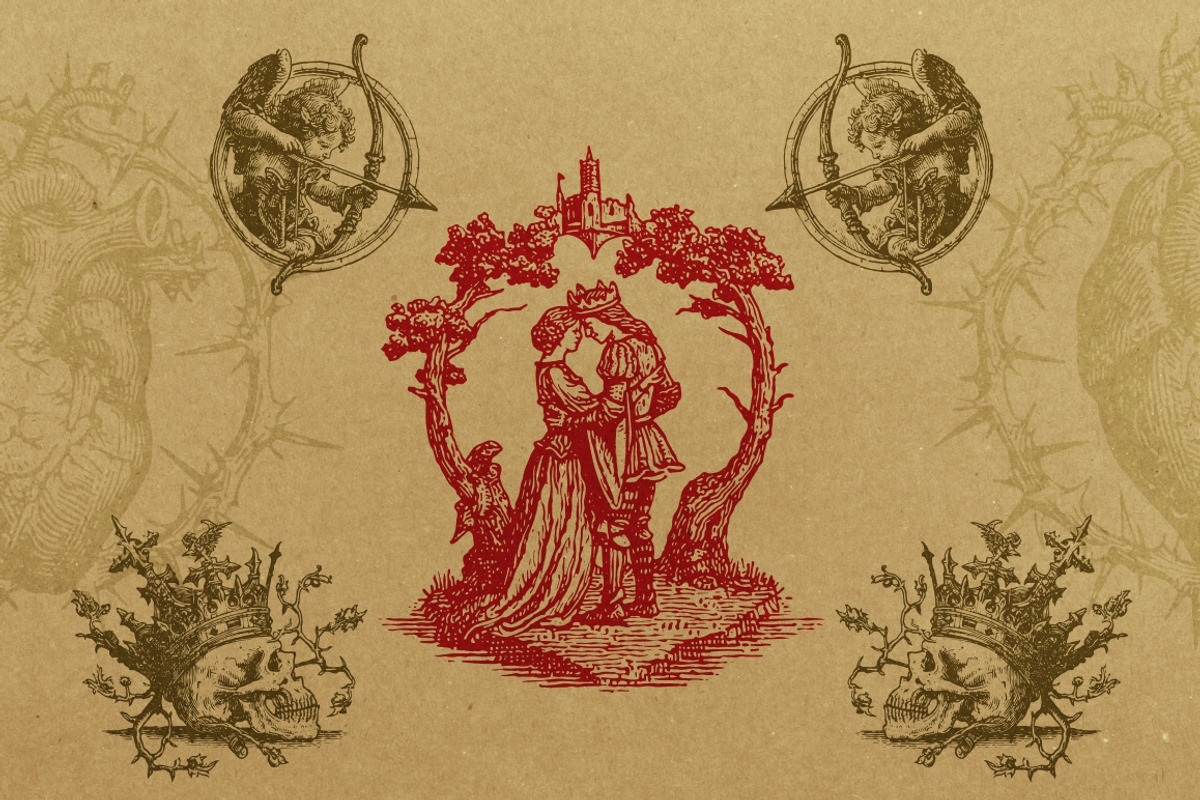 Medieval Valentine's Day illustrations