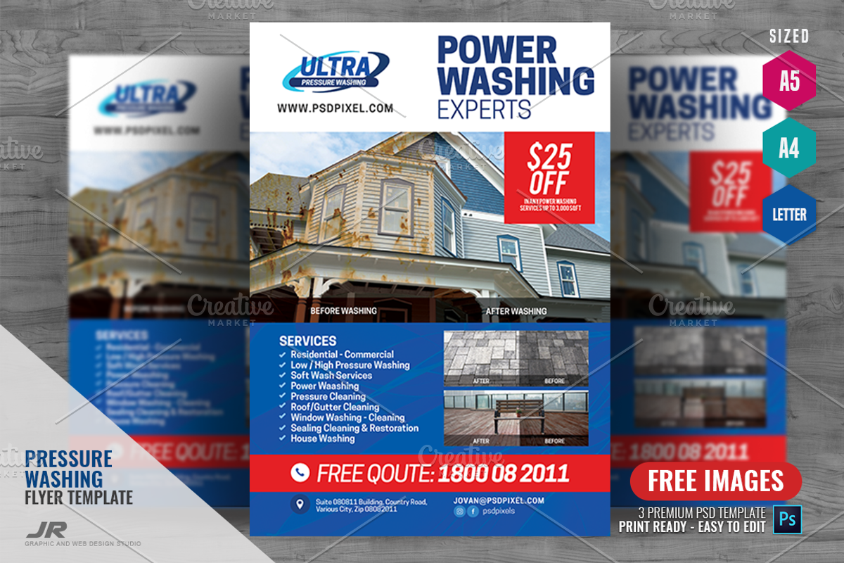 Pressure Washing Services Flyer, a Flyer Template by PSDPixel