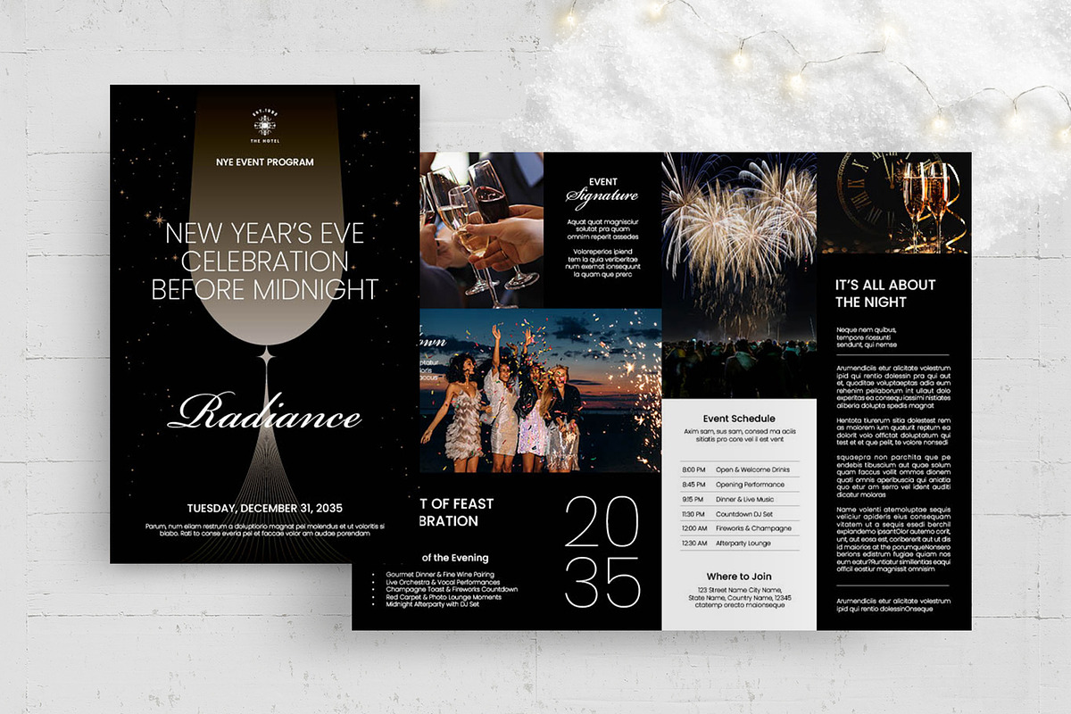 New Year Gala Event Program Template, a Flyer Template by BrandPacks