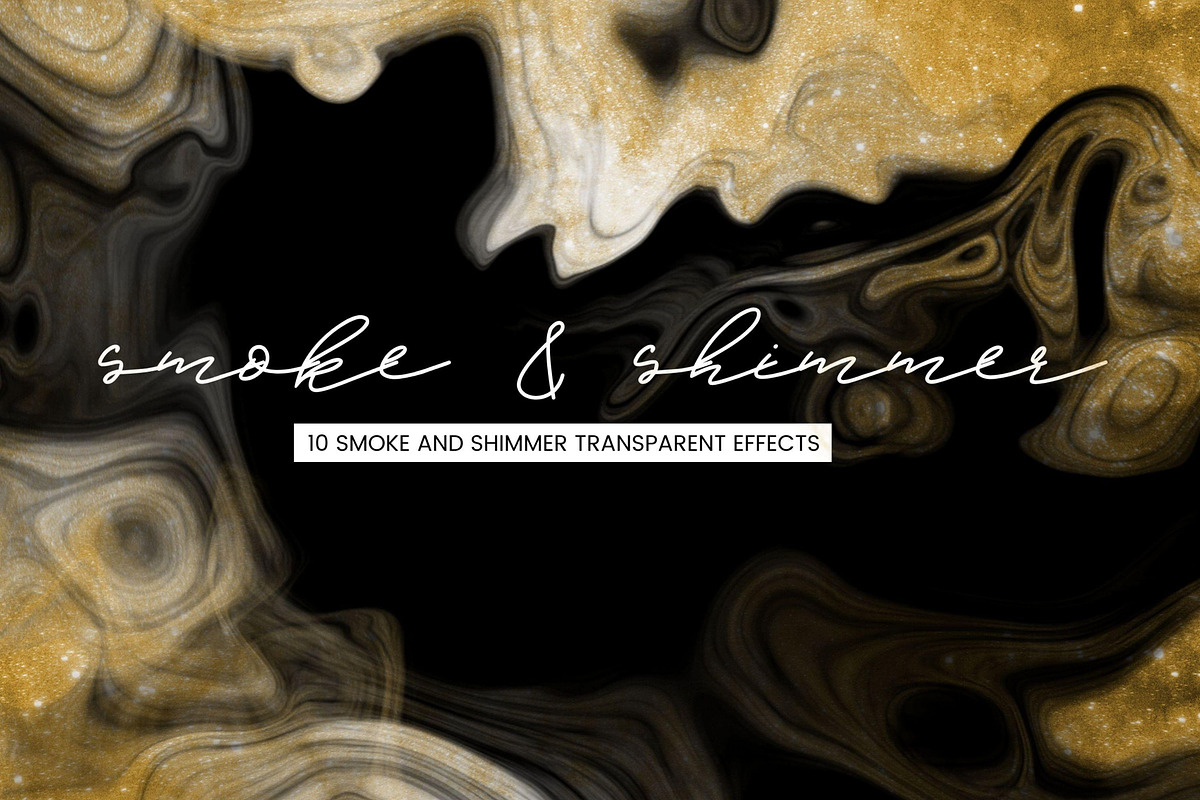Gold Liquid Smoke Effect Borders, an Illustration by Pixafied