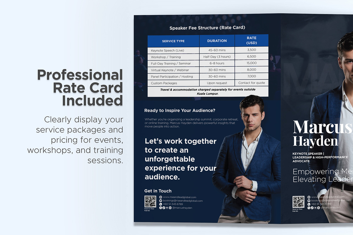 Speaker Media Kit Template in Canva