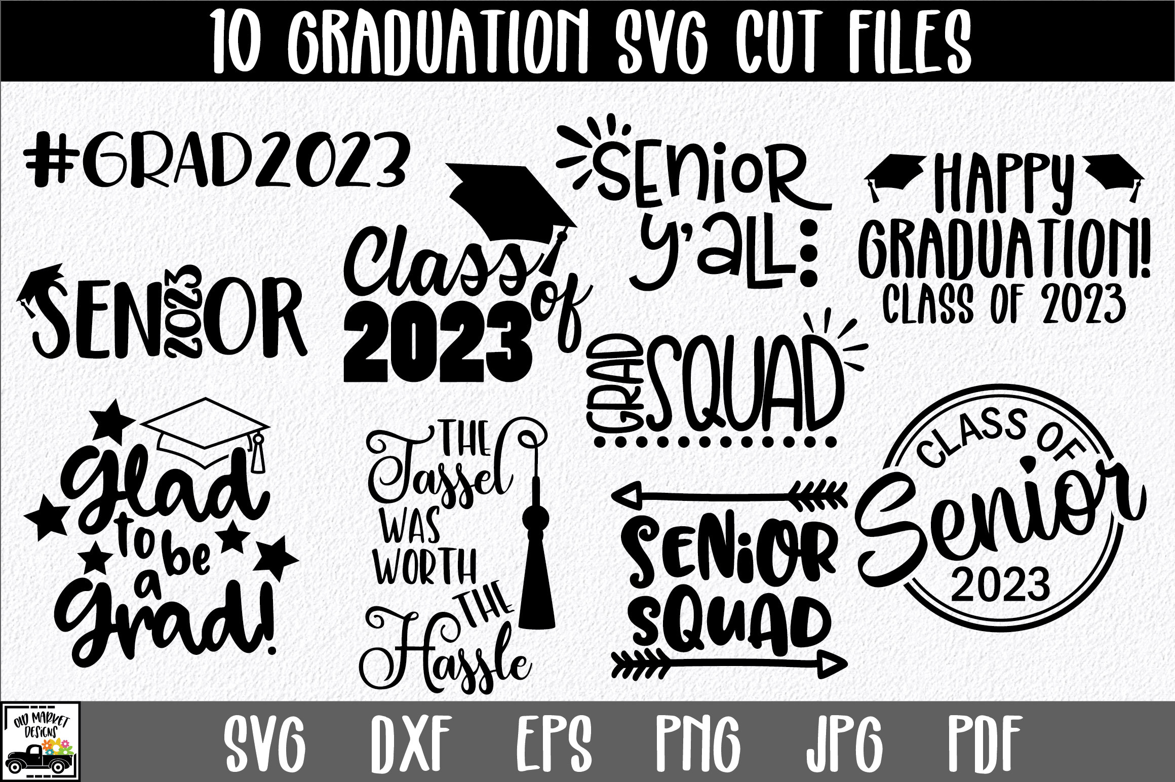 Graduation 2023 SVG Bundle, an Illustration by OldMarket Designs